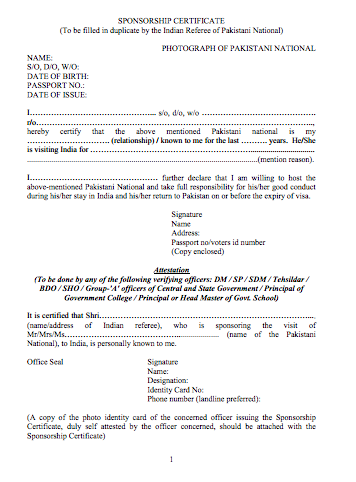 National Visa Application For India Pakistan Pakistan Visa On Arrival